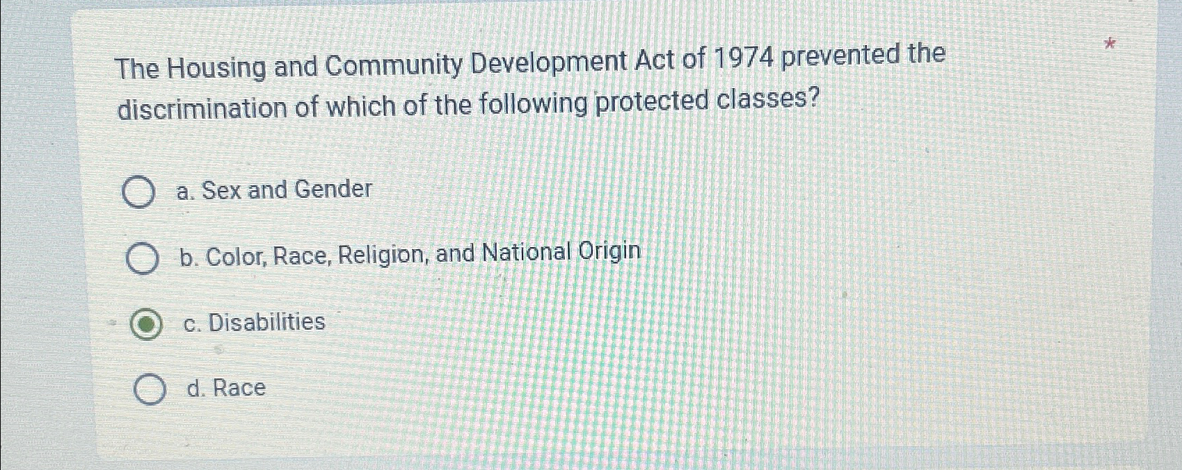 Solved The Housing and Community Development Act of 1974 | Chegg.com