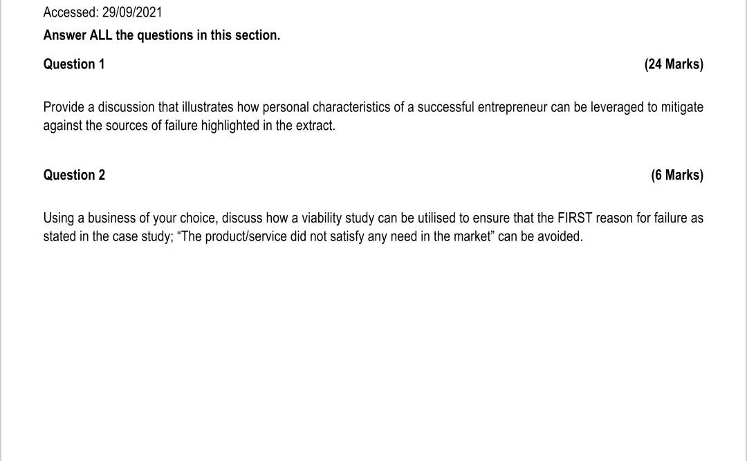 Solved Answer ALL the questions in this section. Question 1 | Chegg.com