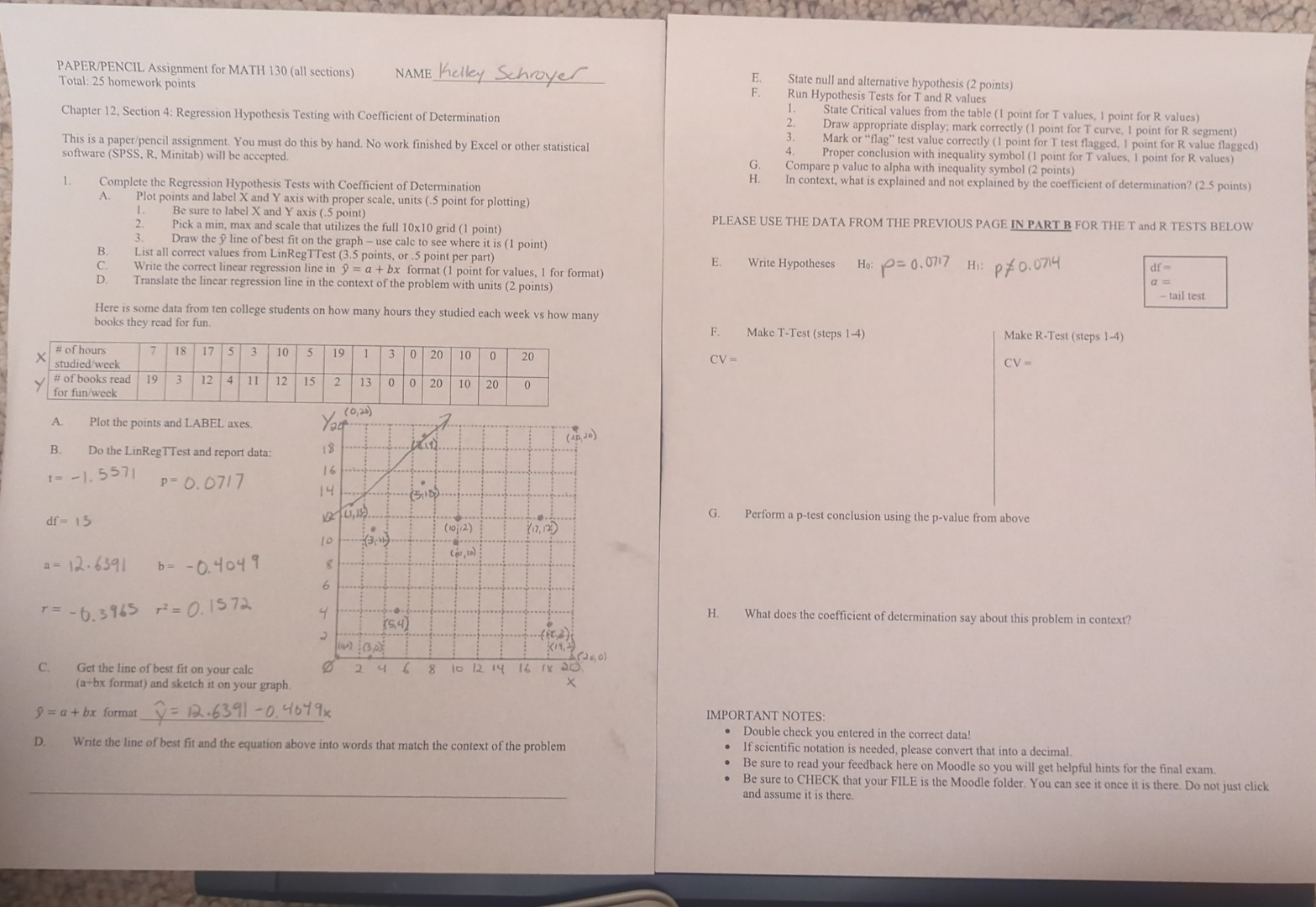 Solved PAPER/PENCIL Assignment for MATH 130 (all sections) | Chegg.com