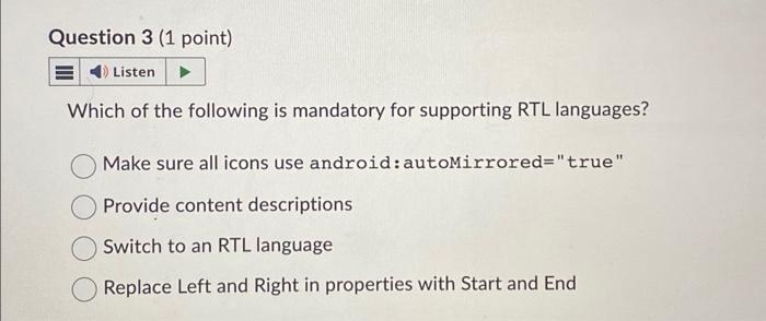Solved Which of the following is mandatory for supporting | Chegg.com