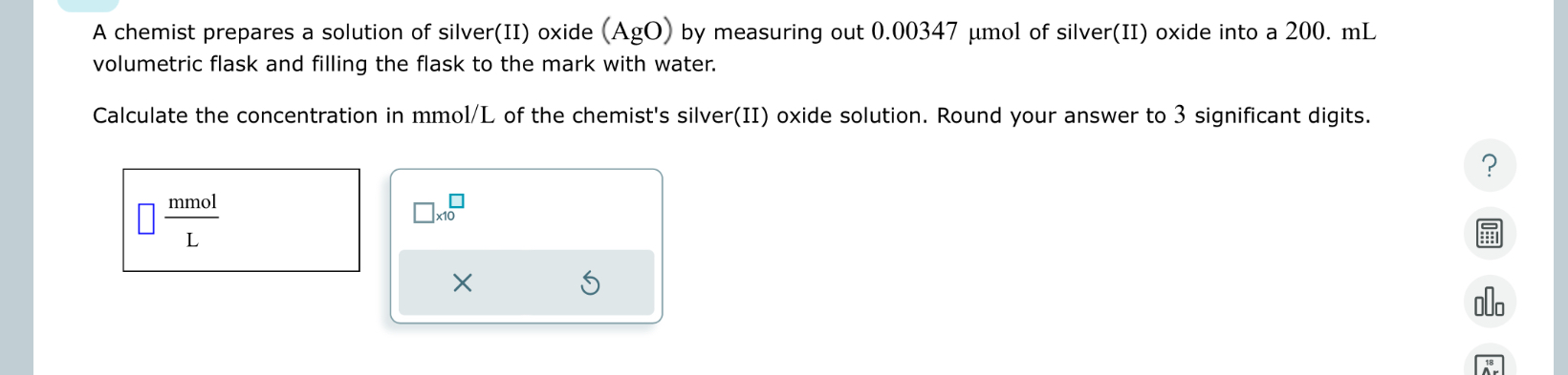 Solved A chemist prepares a solution of silver(II) ﻿oxide ( | Chegg.com