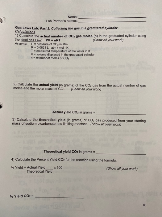 Solved Name: Lab Partner's names: Gas Laws Lab: Part 1: | Chegg.com