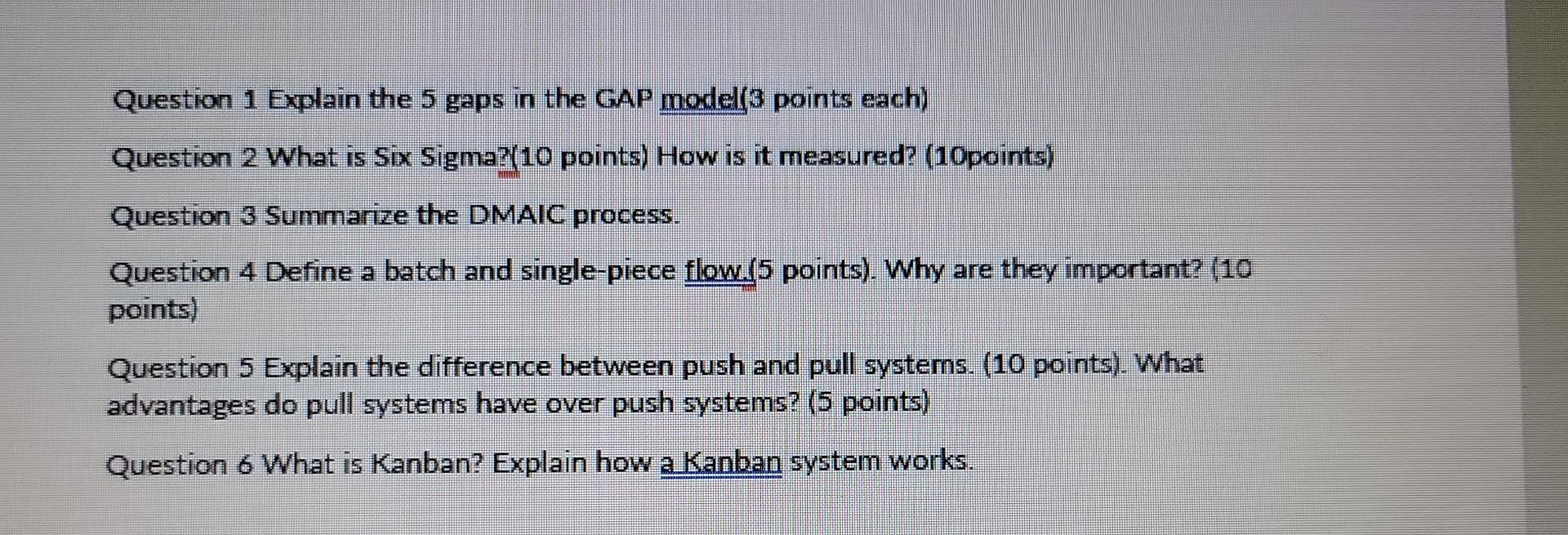 Solved Question 1 Explain the 5 gaps in the GAP model(3 | Chegg.com