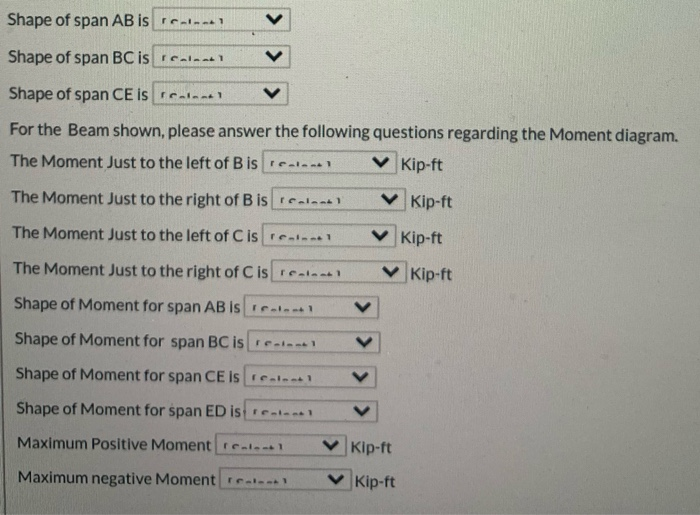 Solved 5 kip/ft 10 kip Moment applied here 50 kip-ft 4 | Chegg.com