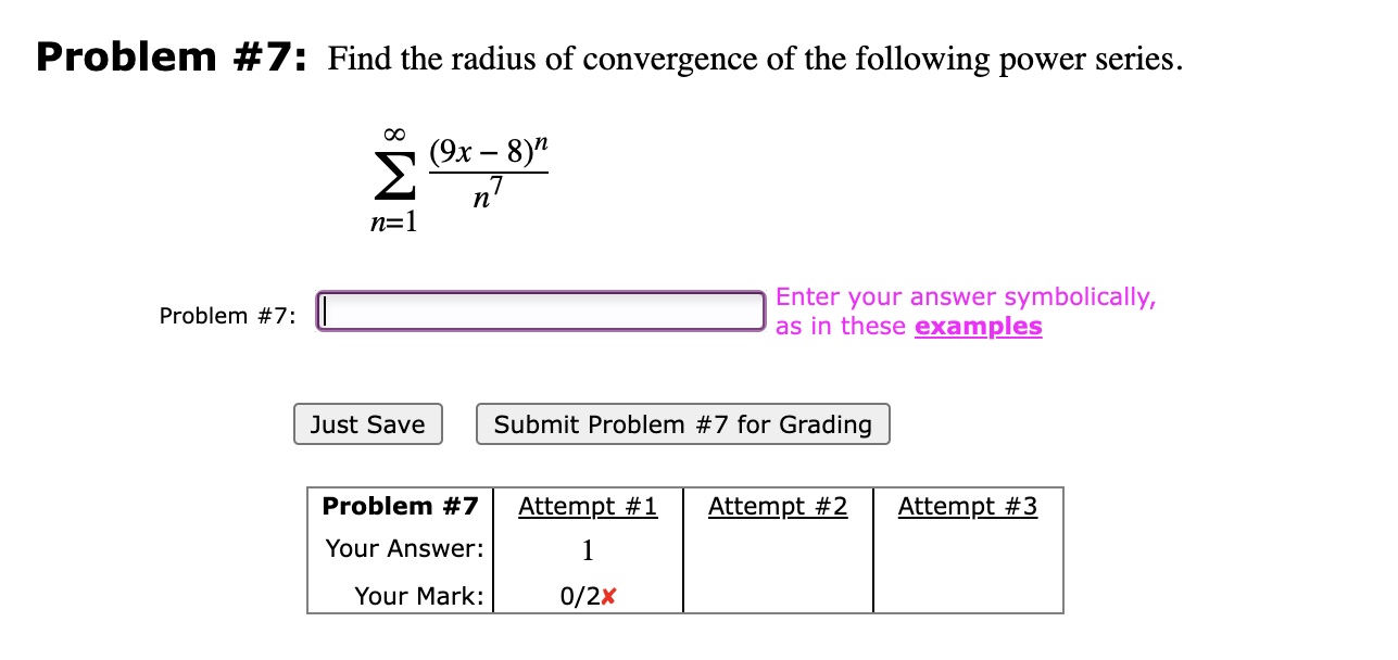 Solved Problem #7: Find the radius of convergence of the | Chegg.com