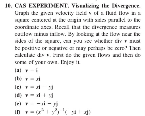 Solved 10. CAS EXPERIMENT. Visualizing the Divergence. Graph | Chegg.com