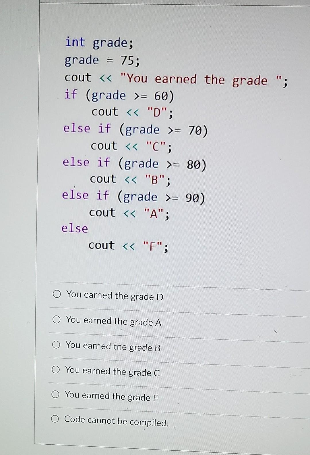 Solved = int n = 10; for( int i = 0; i