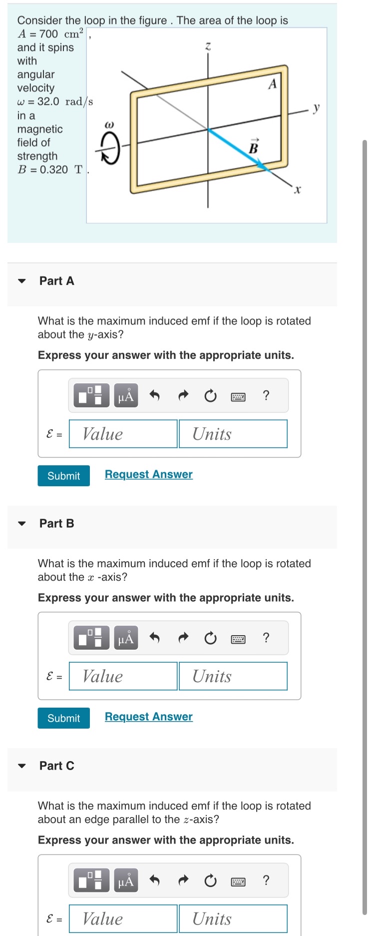 Solved Consider the loop in the figure. The area of the loop | Chegg.com