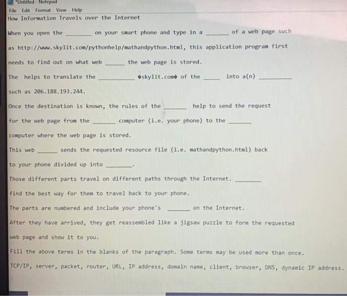 Solved "Untitled - Notepad File Edit Format View Help How | Chegg.com