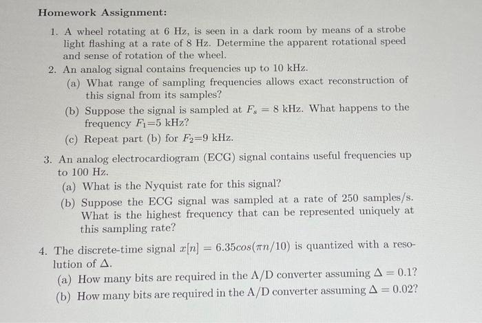 Solved Homework Assignment: 1. A wheel rotating at 6 Hz, is | Chegg.com