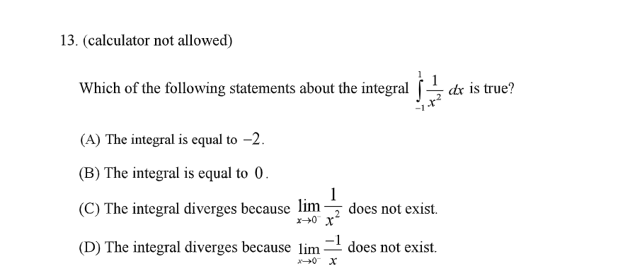 Solved (calculator not allowed)Which of the following | Chegg.com