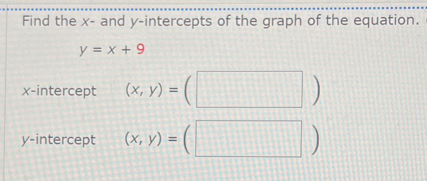 Solved Find the x - ﻿and y-intercepts of the graph of the | Chegg.com
