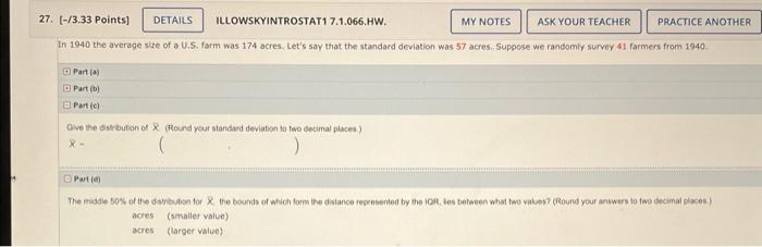 Solved 27. (-/3.33 Points) DETAILS ILLOWSKYINTROSTAT1 | Chegg.com