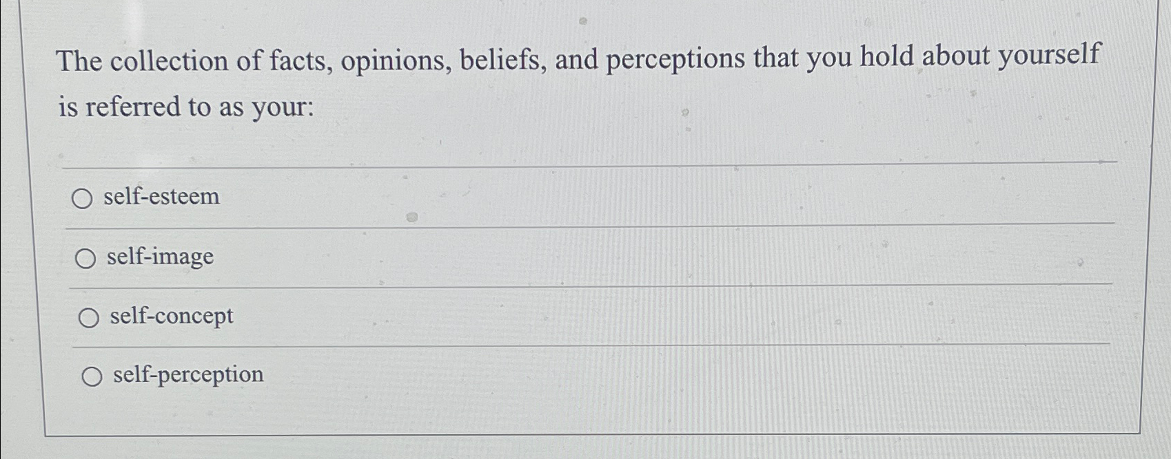 Solved The collection of facts, opinions, beliefs, and | Chegg.com