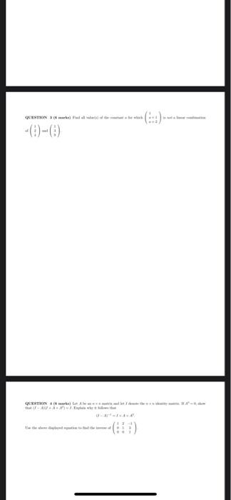 Solved Question 5 6 Marks Let A Be A 6×6 Matrix Such That 
