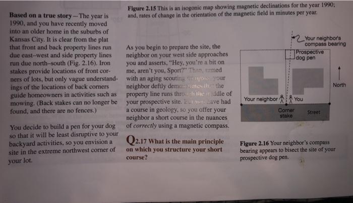 Solved Figure 2.15 This is an isogonic map showing magnetic | Chegg.com