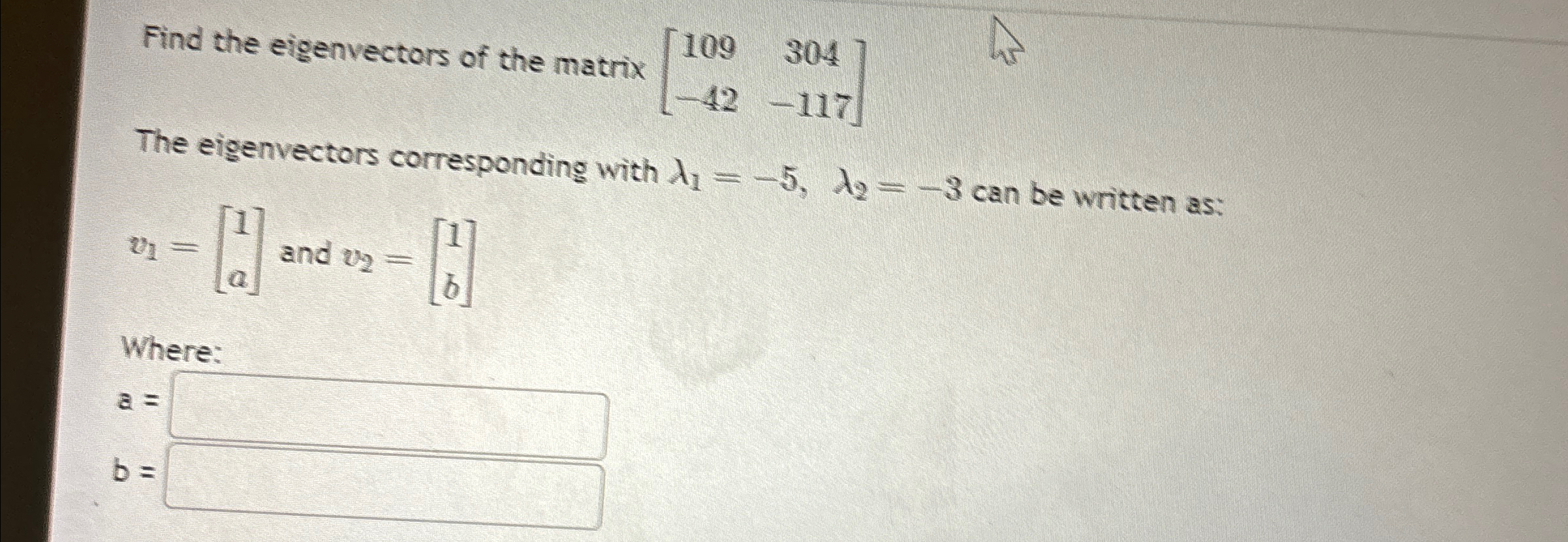 Solved Find the eigenvectors of the matrix | Chegg.com