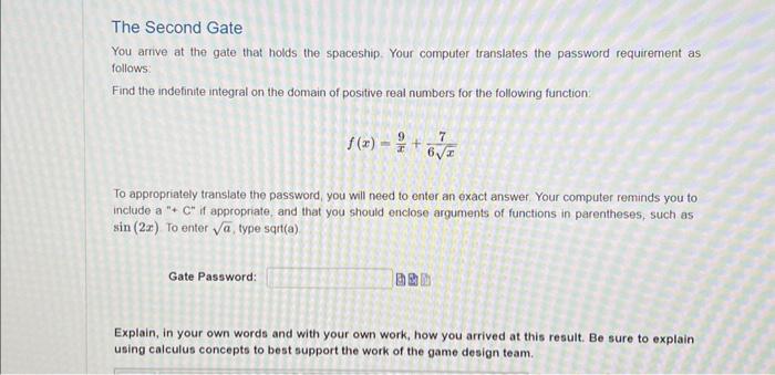 Solved The Second Gate You arrive at the gate that holds the | Chegg.com
