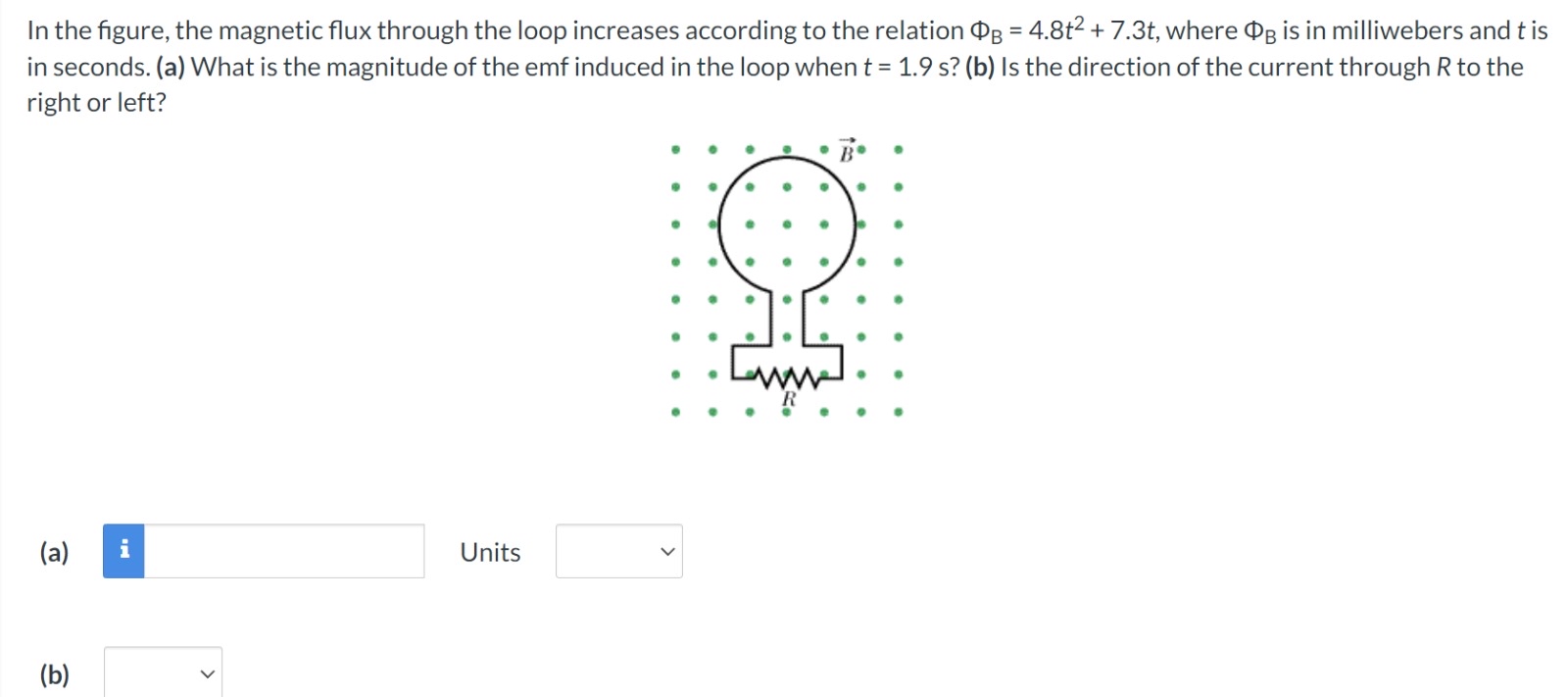 Solved In the figure, the magnetic flux through the loop | Chegg.com