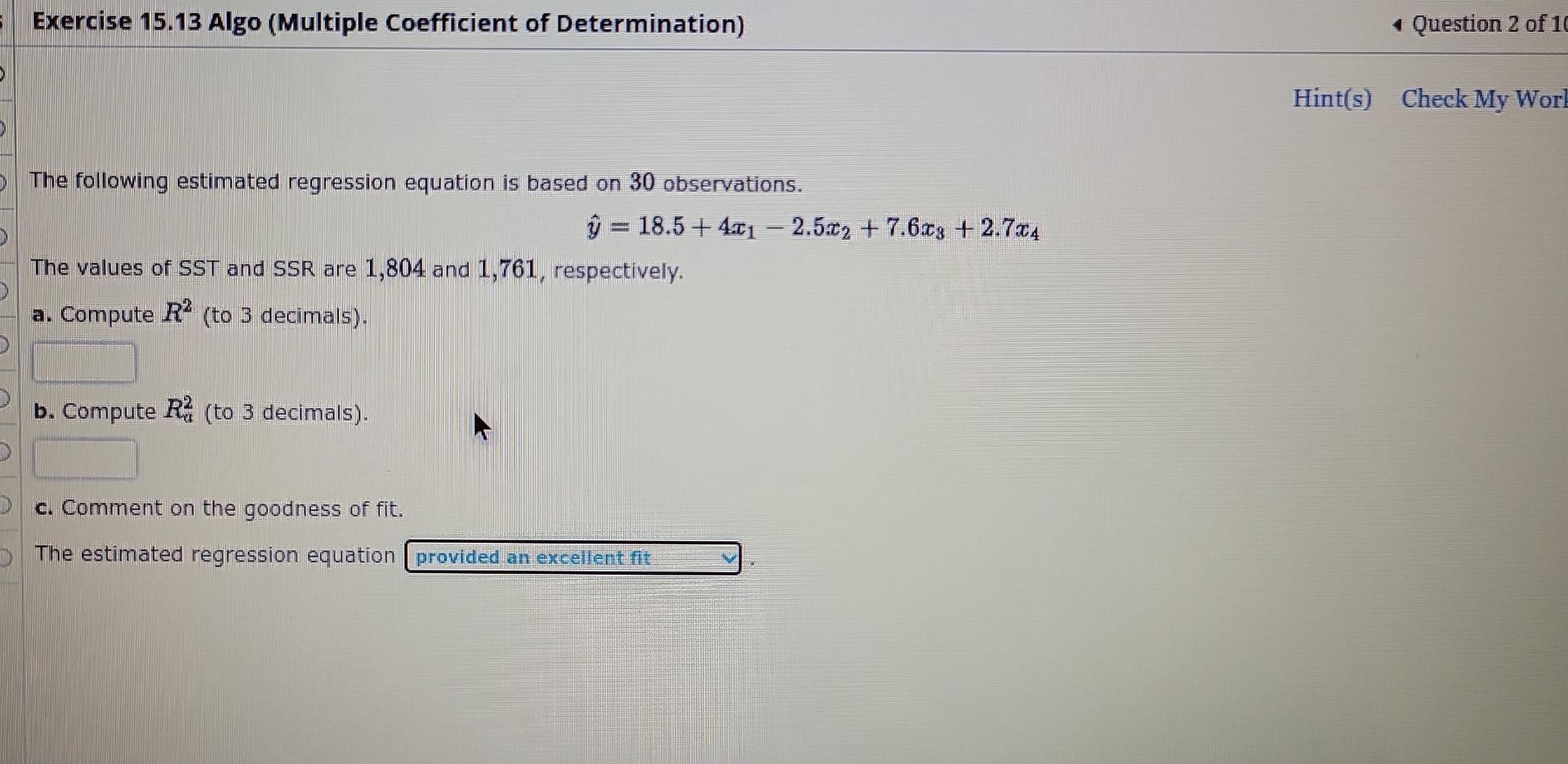 Solved Exercise 15.13 Algo (Multiple Coefficient of | Chegg.com