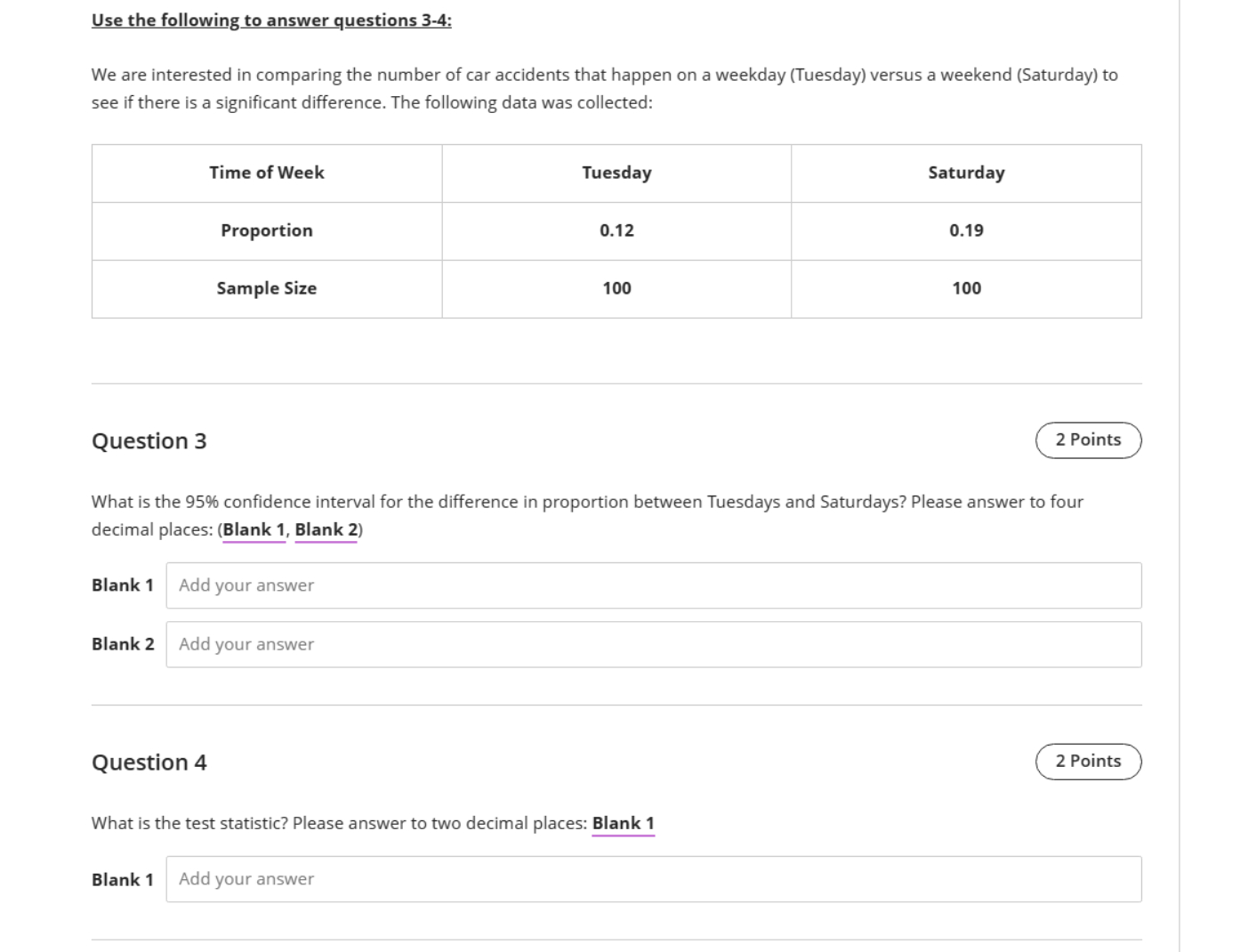 Solved Use the following to answer questions 3-4:We are | Chegg.com