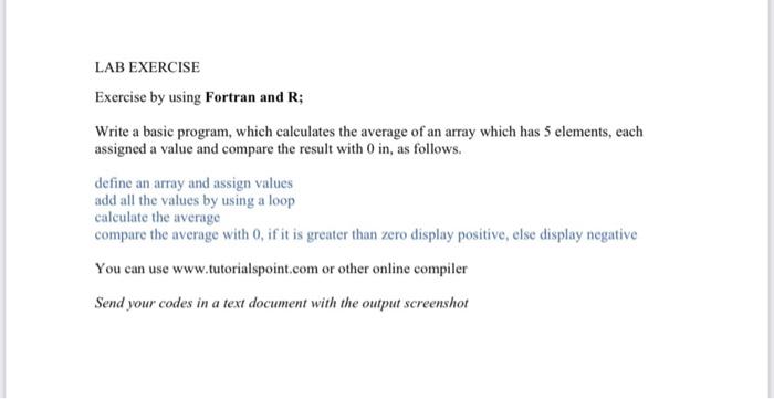 Solved Lab Exercise Exercise By Using Fortran And R Write A 4888