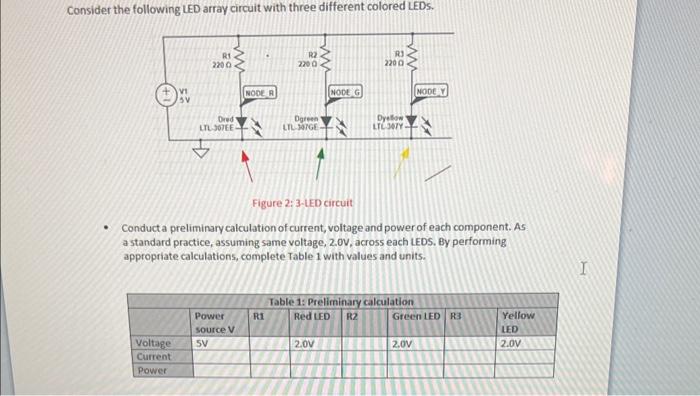 Solved Consider the following LED array circuit with three | Chegg.com