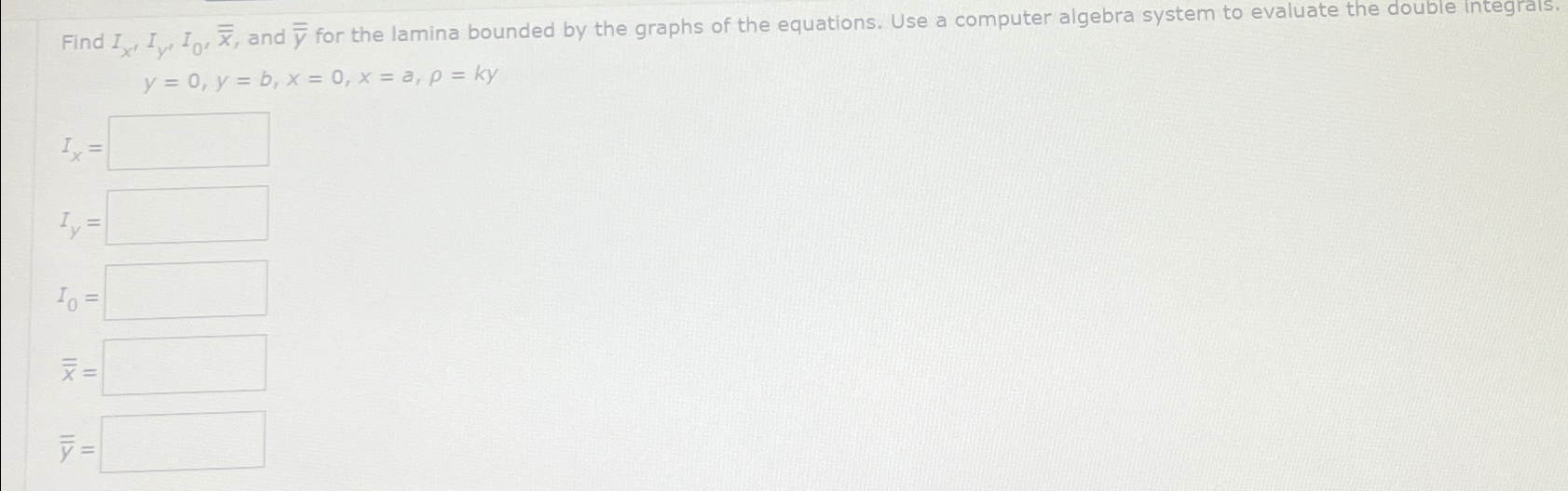 Solved Find Ix'Iy'I0,bar (x‾), ﻿and ?bar (?bar (y)) ﻿for the | Chegg.com