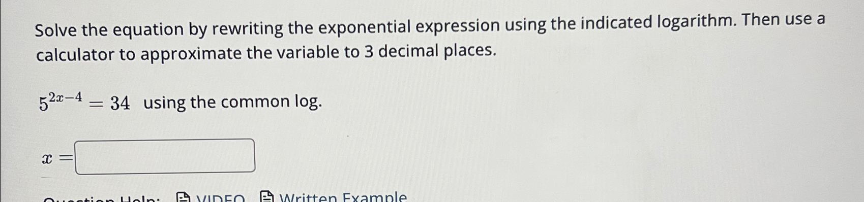Solved Solve the equation by rewriting the exponential | Chegg.com