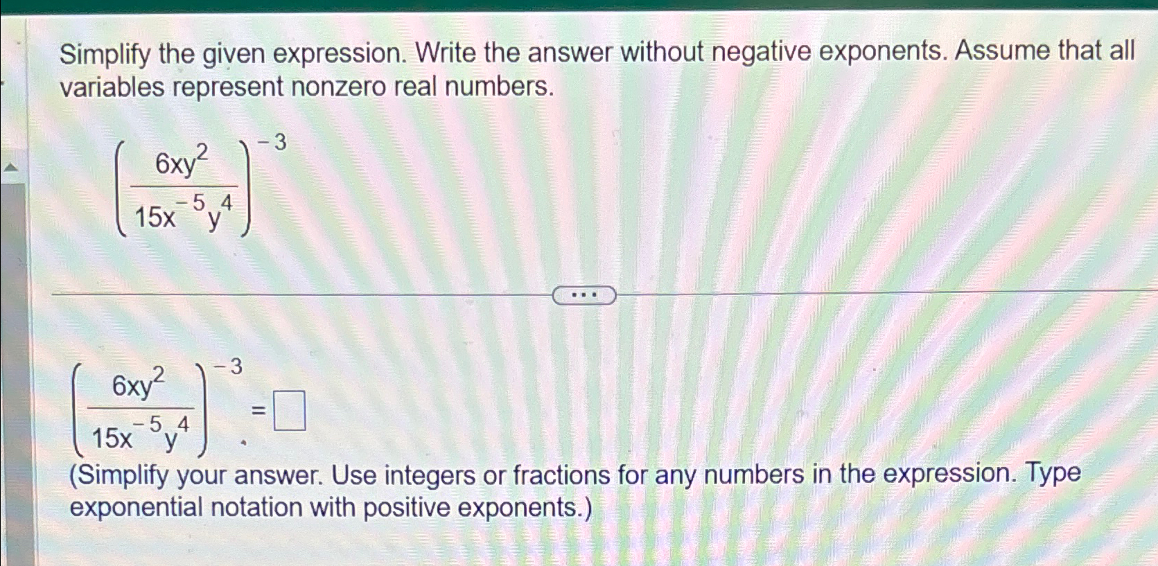 Solved Simplify the given expression. Write the answer | Chegg.com