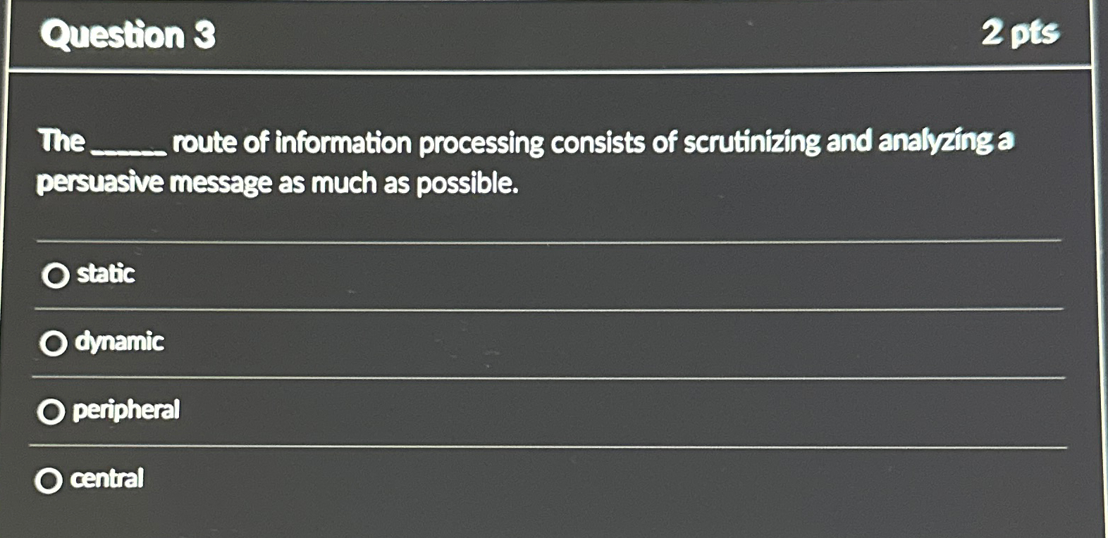 Solved Question 32 ﻿ptsThe route of information processing | Chegg.com