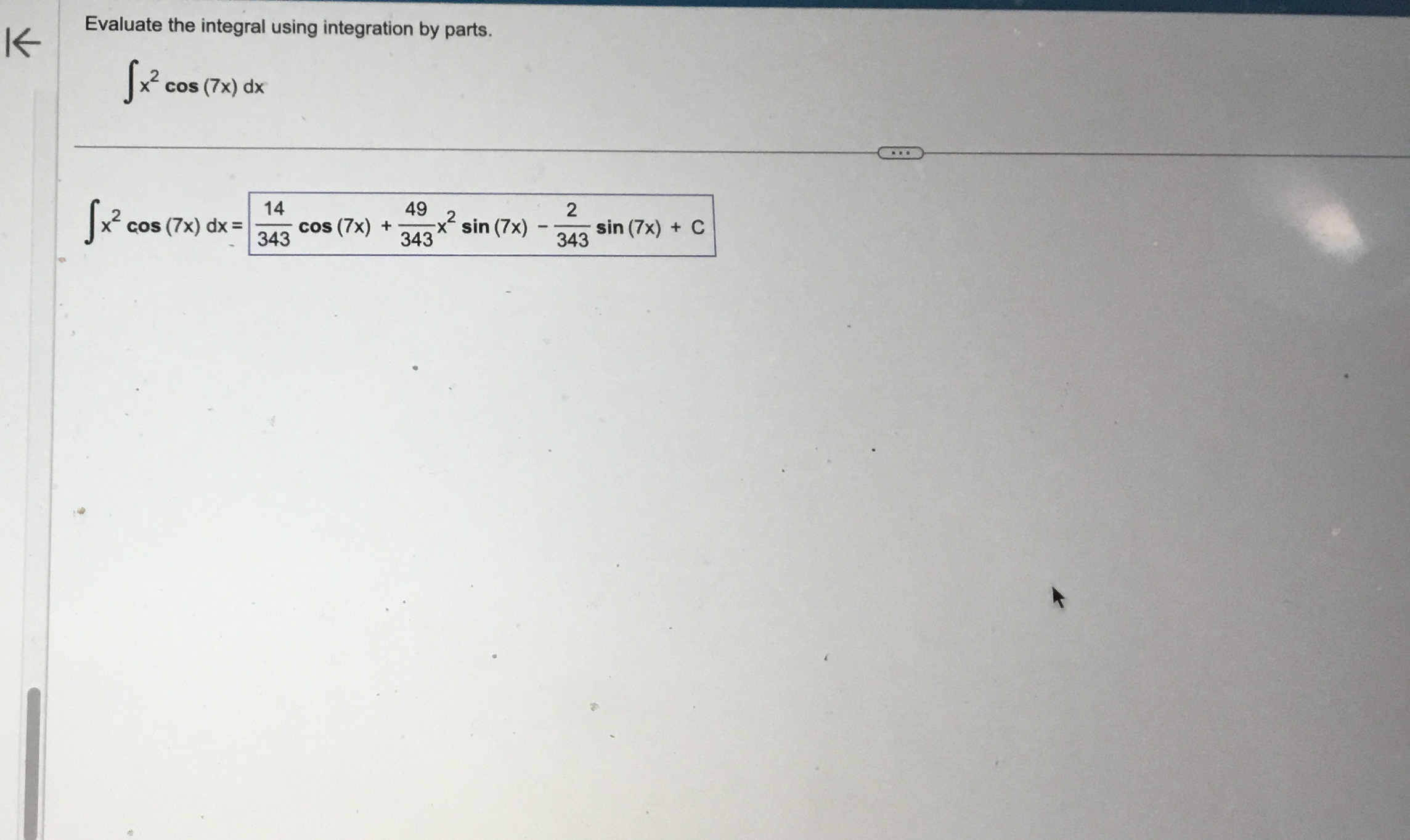 Solved Evaluate the integral using integration by | Chegg.com