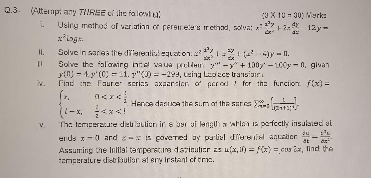 Solved 3- (Attempt any THREE of the following) (3×10=30) | Chegg.com
