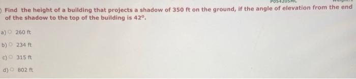 Solved Find the height of a building that projects a shadow | Chegg.com