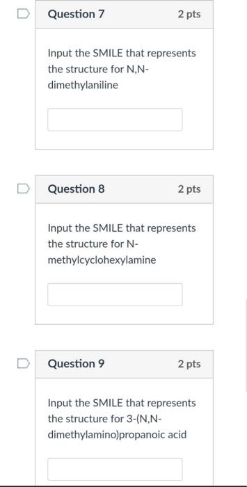 Solved Input the SMILE that represents the structure for | Chegg.com
