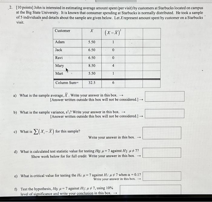 Solved 2. [10 points] John is interested in estimating | Chegg.com