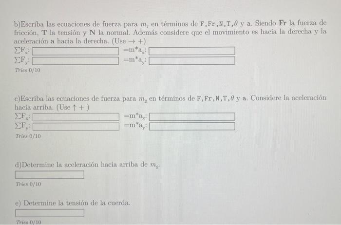 Solved La masa m1=31.90 kg está en una superficie | Chegg.com