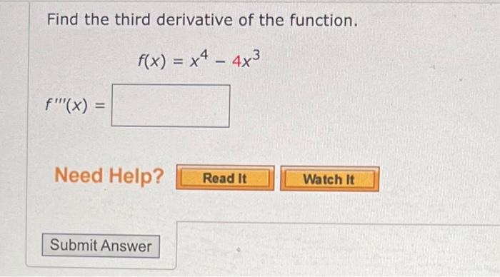Solved Find the second derivative of the function. | Chegg.com