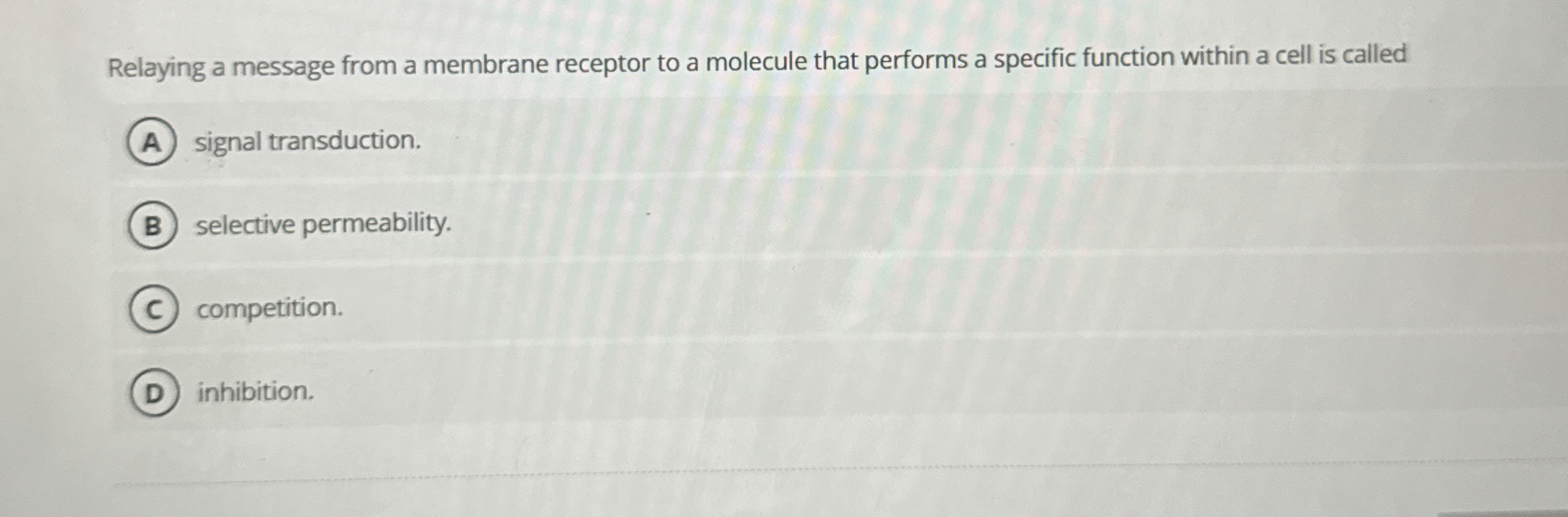 Solved Relaying a message from a membrane receptor to a | Chegg.com