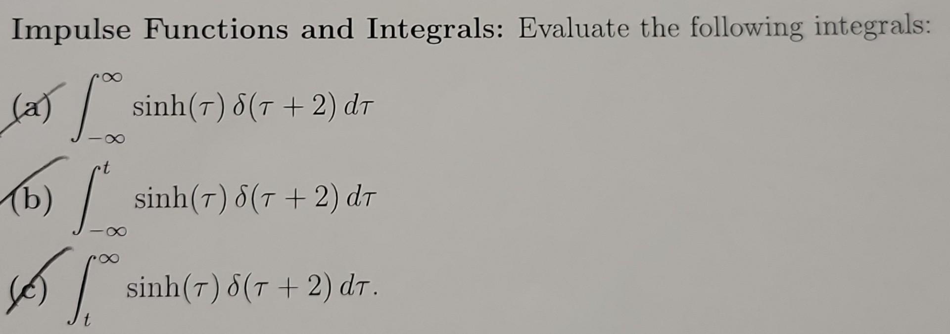 Solved Linear System AnalysisImpulse Functions and | Chegg.com