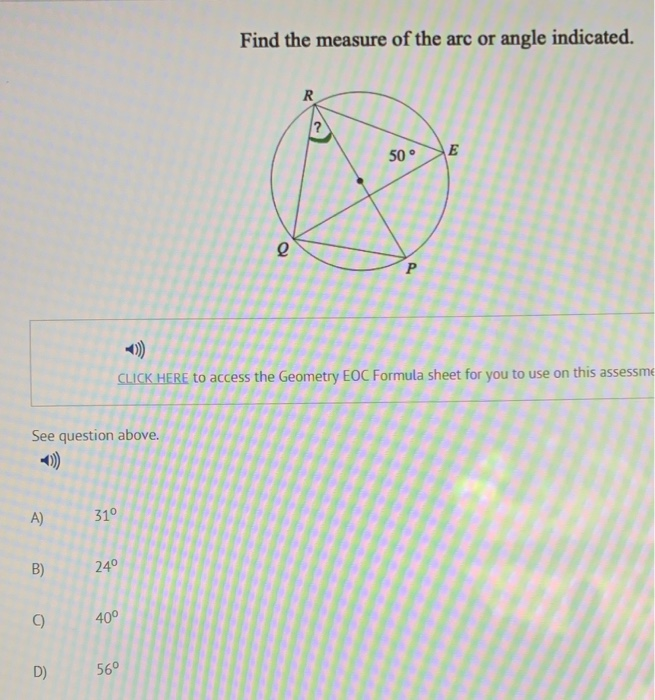 Solved Find the measure of the arc or angle indicated. X | Chegg.com