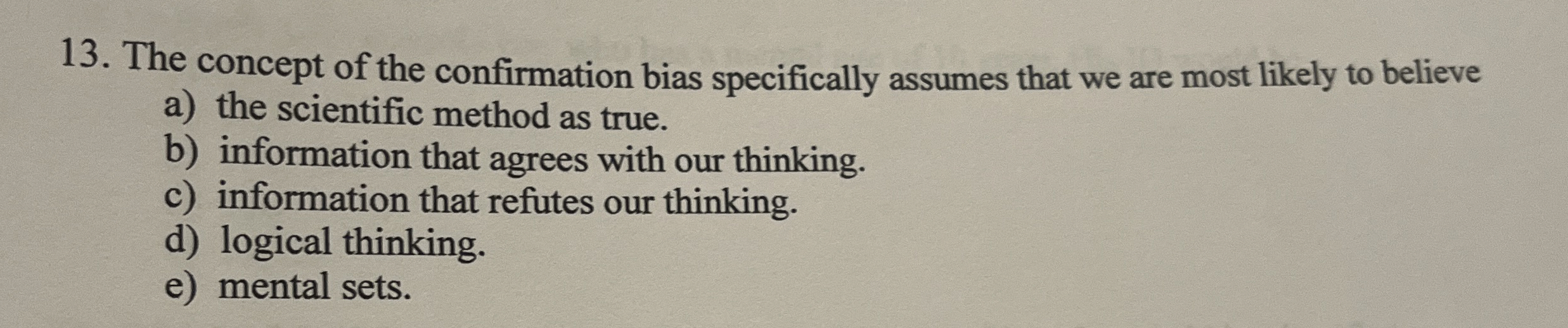 Solved The concept of the confirmation bias specifically | Chegg.com