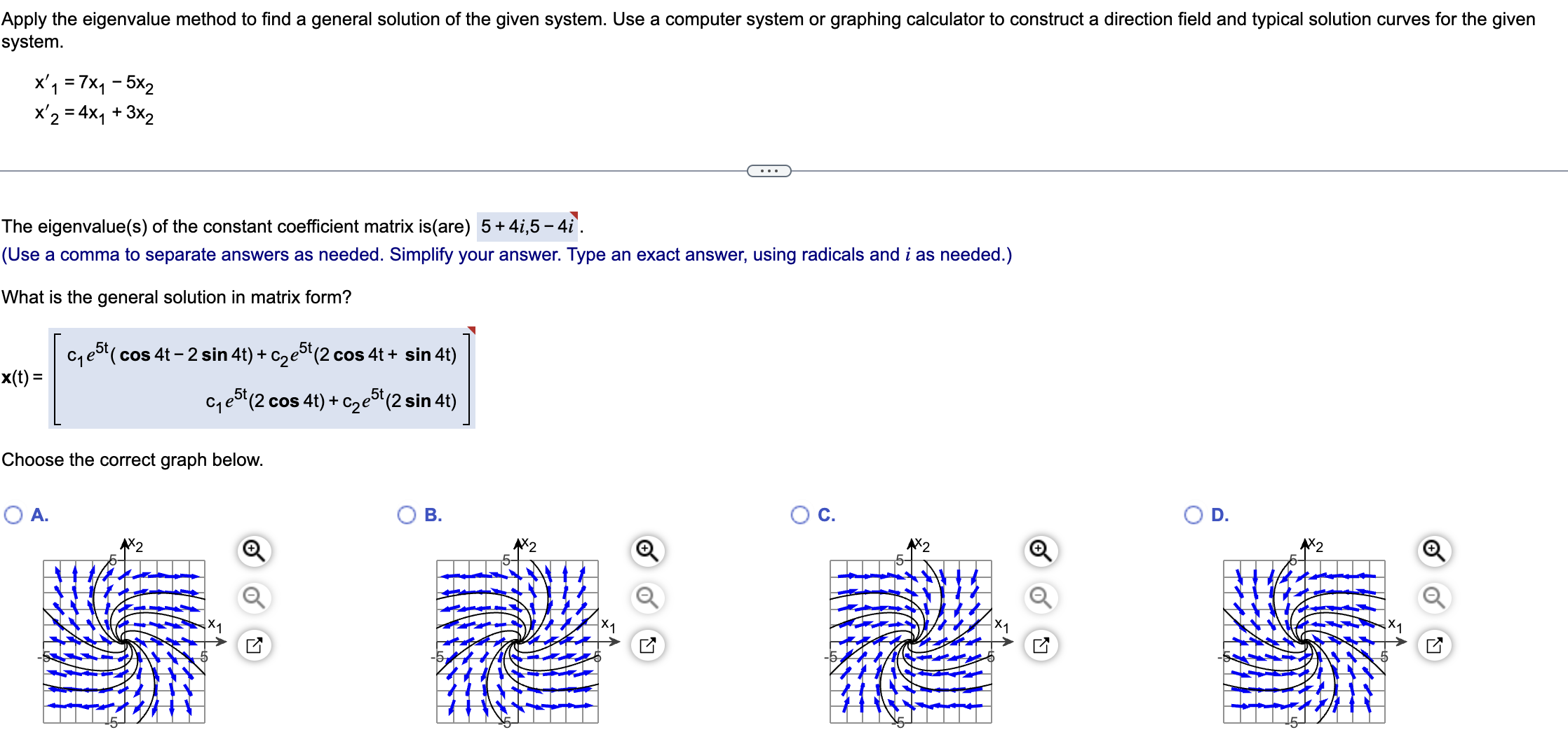 Solved Apply the eigenvalue method to find a general | Chegg.com