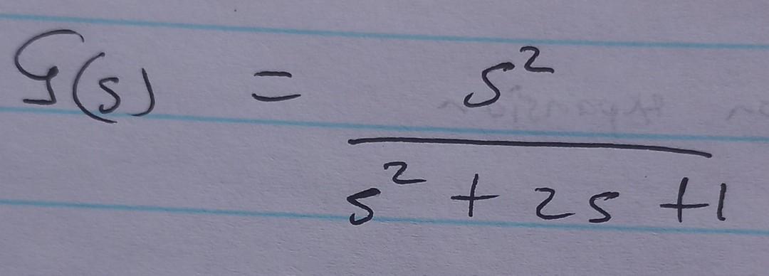 Solved G(s)=s2+2s+1s2 | Chegg.com Solved G(s)=s2+2s+1s2 | Chegg.com