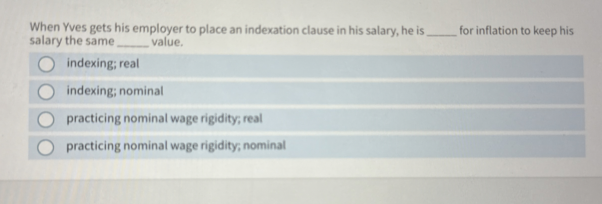 Solved When Yves gets his employer to place an indexation | Chegg.com