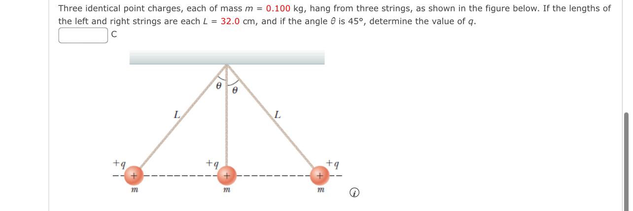 Solved Three identical point charges, each of mass | Chegg.com