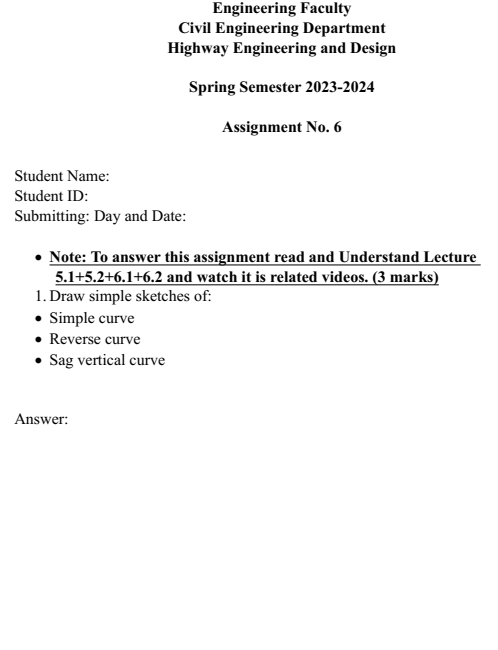 Solved Engineering Faculty Civil Engineering Department | Chegg.com