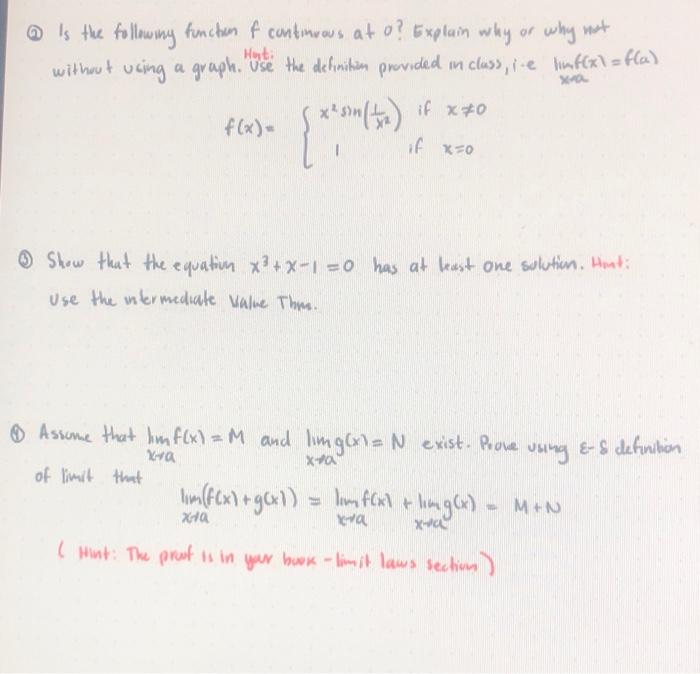 Solved @ Is the following function of continuous ato? | Chegg.com