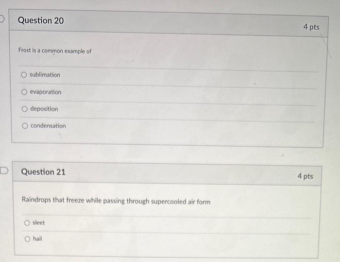 Solved Frost is a common example of sublimation evaporation | Chegg.com