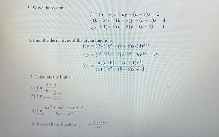 Solved 5. Solve the system: | Chegg.com